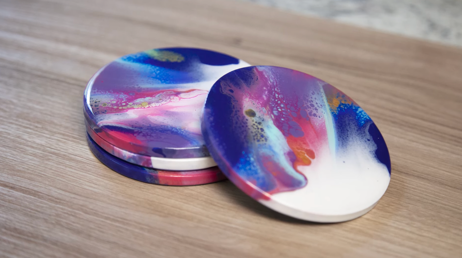 How To Make Acrylic Pour Art Coasters: A Step By Step DIY Tutorial ...